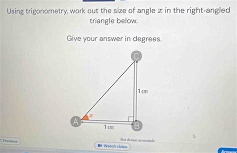solved using trigonometry work out the size of angle x in the right