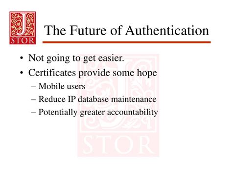 Ppt Certificate Based Authentication To Jstor Powerpoint Presentation