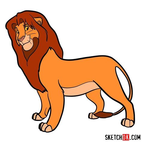 How To Draw Adult Simba The Lion King Lion King Drawings King