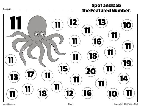 Printable Numbers With Dots