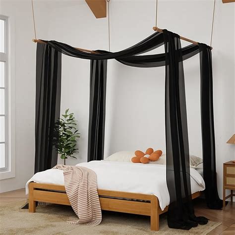 Hptmus Canopy Bed Curtains 2 Panel Bed Curtains In 52 X
