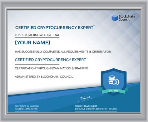 Certified Cryptocurrency Expert CCE Cryptocurrency Certification
