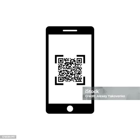 Qr 코드 웹 또는 앱 스토어 디자인 검은 색 기호 흰색 배경에 격리 스마트 폰 아이콘 스캐너 벡터 Eps 10 Qr코드에 대한