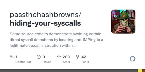 Github Passthehashbrownshiding Your Syscalls Some Source Code To Demonstrate Avoiding