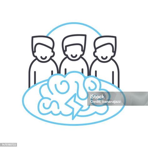 Icône De Ligne De Brainstorming Symbole De Contour Illustration