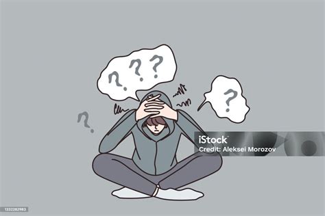 우울증과 정신 장애 개념 남자에 대한 스톡 벡터 아트 및 기타 이미지 남자 슬픔 개념 Istock