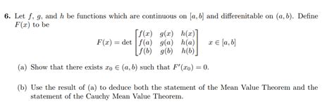 Solved Let F G And H Be Functions Which Are Continuous On Chegg