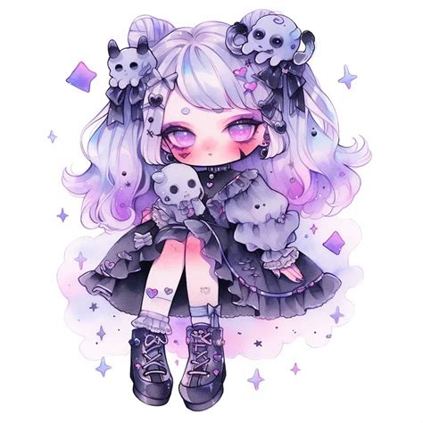 Kawaii Pastel Goth Anime Chibis Midjourney Prompt Promptbase