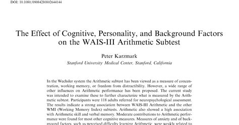 Iq S Corner Interpretation Of Wechsler Arithmetic Subtest Intelligent