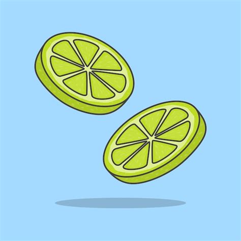 Premium Vector Slice Of Juicy Lime Cartoon Vector Illustration Fresh