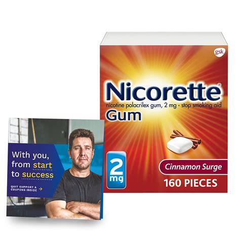 Nicorette 2mg Cinnamon Surge Nicotine Gum 160 Count Stop Smoking Aid