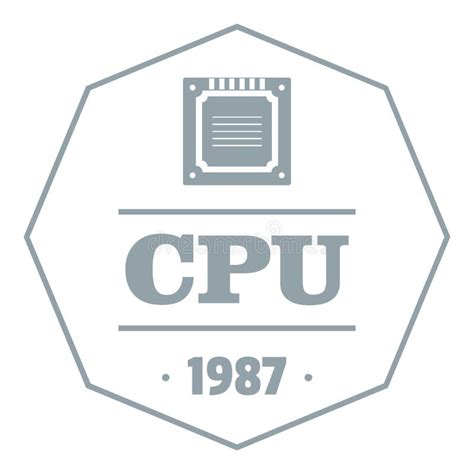 Cpu Logo Simple Gray Style Stock Vector Illustration Of Component