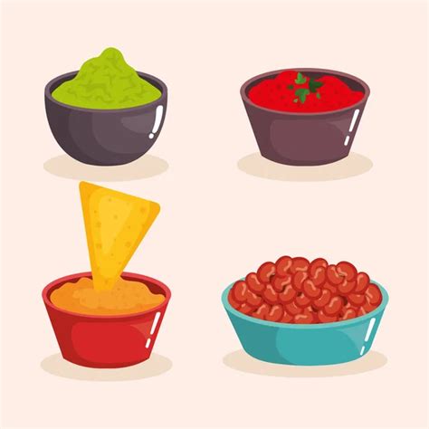 Delicious Mexican Food Icons Stock Vector Image By Yupiramos 207865380