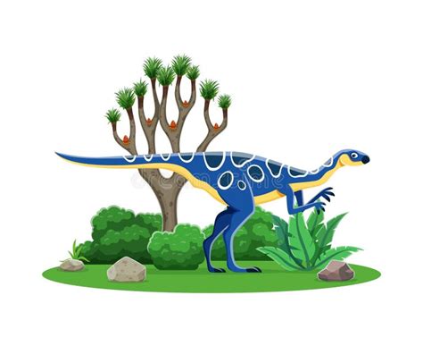 Hypsilophodon Cartoon Prehistoric Dino Character Stock Vector