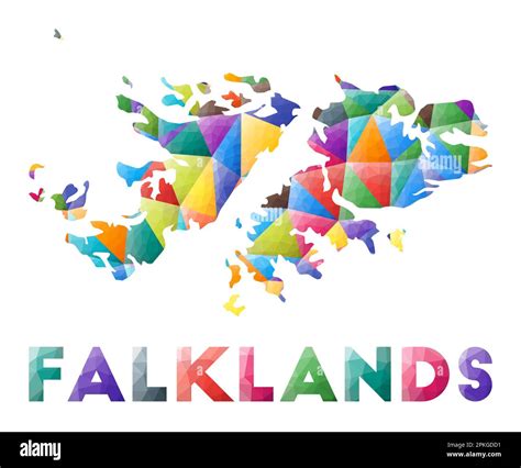 Falklands Colorful Low Poly Country Shape Multicolor Geometric