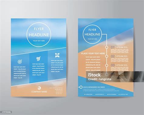 Templat Tata Letak Desain Brosur Segitiga Abstrak Dalam A4 Si Ilustrasi