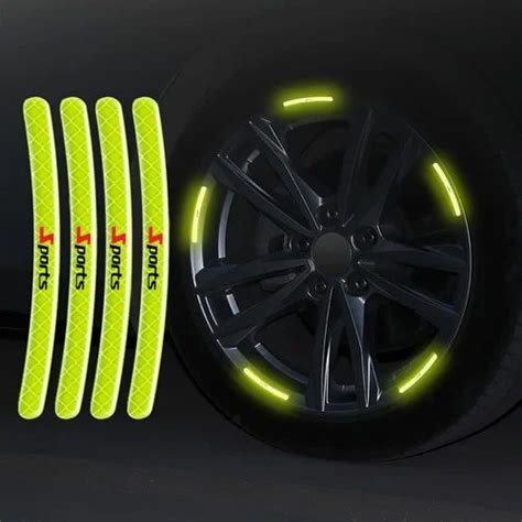 20Pcs Reflective Wheel Rim Stripe Decal Sticker For Car Motorcycle Wheels Cycling Bike At 75