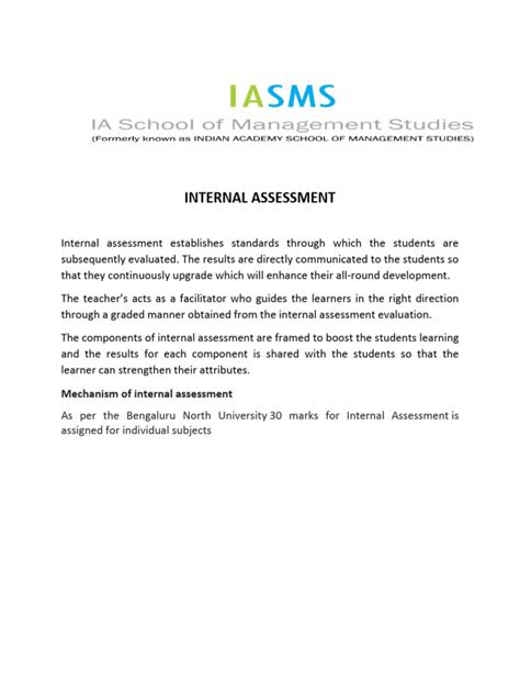 Internal Assessment Pdf Educational Assessment Teaching