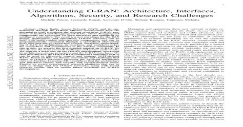 Understanding O RAN Architecture Interfaces Algorithms PDF Document