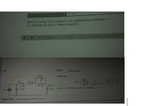 Solved Switch S In Fig 754 Is Closed At T 0 And Switch