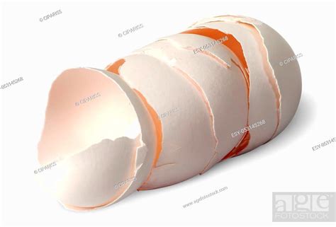 Stack Of Halves From Crashed Eggs Horizontally Rotated Isolated On