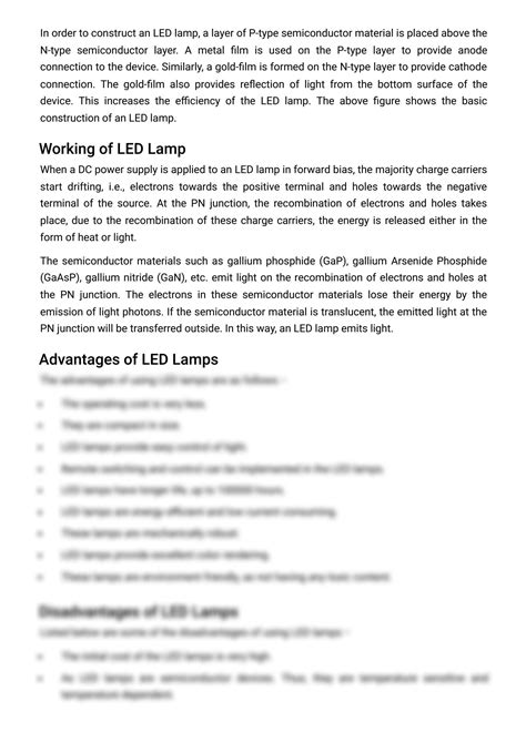 Solution What Is Led Lamp Construction Working Advantages Applications