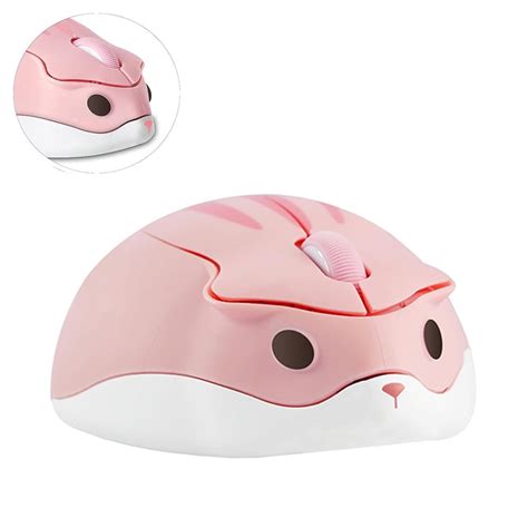 Kuyhrf Wireless Hamster Mouse Silent 2 4g Usb Mouse 3 Buttons Pink Optical Mouse For Pc Laptop