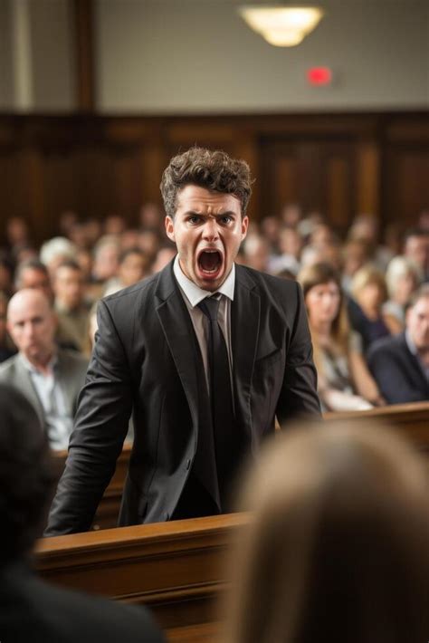 Passionate Lawyer Delivering An Impassioned Speech In A Courtroom