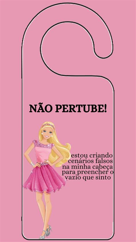 cabide de maçaneta barbie não pertube em 2024 Citações criativas Frases engraçadas para