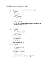 Solution Of HW2 1 Docx CS3310 Design And Analysis Of Algorithms HW 2