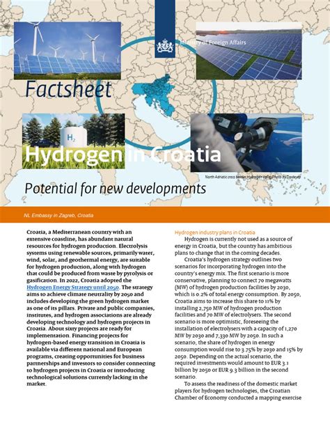 Factsheet Hydrogen Potentials In Croatia Pdf Hydrogen Hydrogen