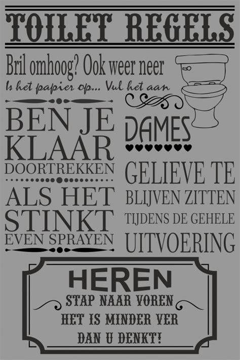 Tekstbord Toilet Regels Tekstborden GB Stickerdesign