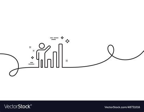Graph Line Icon Column Chart Sign Continuous Vector Image