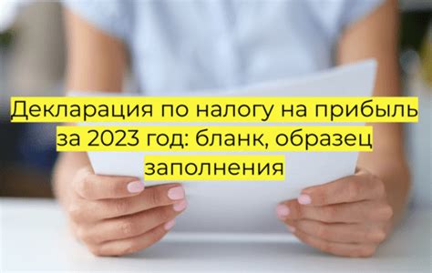 Декларация по налогу на прибыль за 2023 год бланк образец заполнения