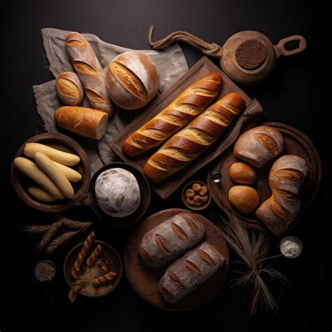 Premium Photo Various Types Of Bread On The Table