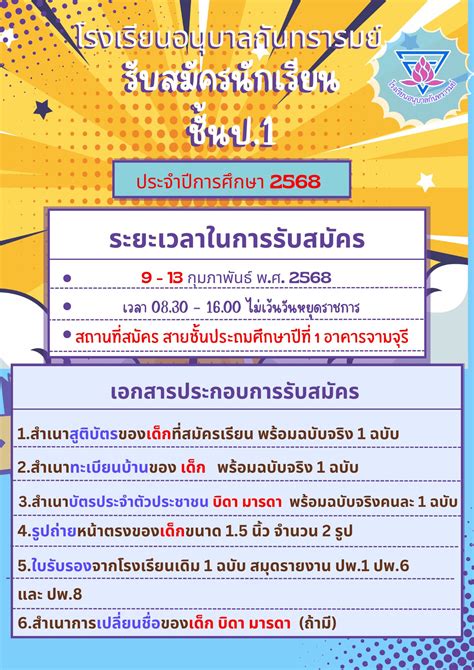 โรงเรียนอนุบาลกันทรารมย์ โรงเรียนอนุบาลกันทรารมย์ รับสมัครนักเรียน ชั้นป 1 ประจำปีการศึกษา