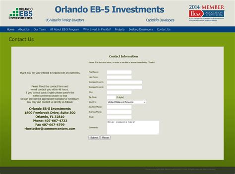 Orlando Eb 5 Investments Regional Center Regional Center