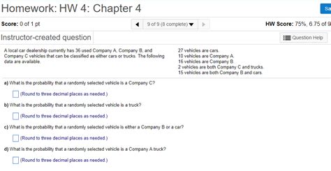 Solved Homework Hw 4 Chapter 4 Score 0 Of 1 Pt