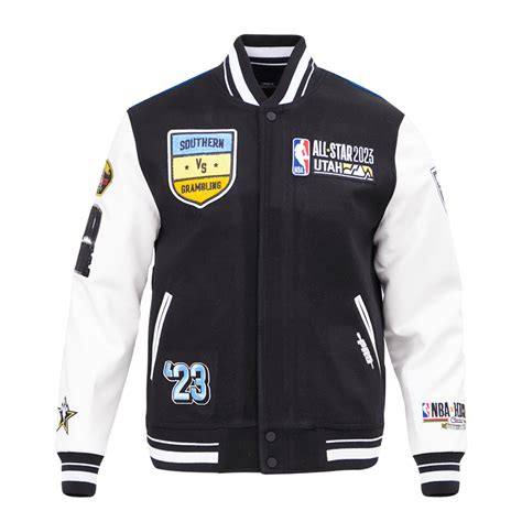 Nba X Hbcu All Star 2023 Rib Wool Mens Varsity Jacket Blackwhite