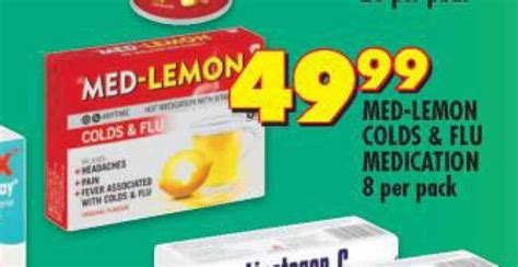 Med Lemon Colds And Flu Medication 8 Per Pack Offer At Shoprite