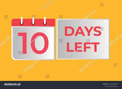 10 Days Go Countdown Template 10 Stock Vector Royalty Free 2454291127