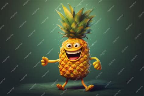Premium Photo A Cartoon Character With A Pineapple On His Head