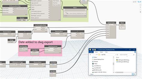 export to dwg with the date the file was saved dynamo