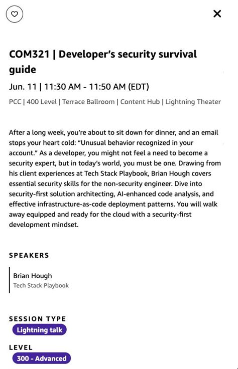 Brian H Hough On Linkedin Techstackplaybook Aws Awsreinforce Cybersecurity Security