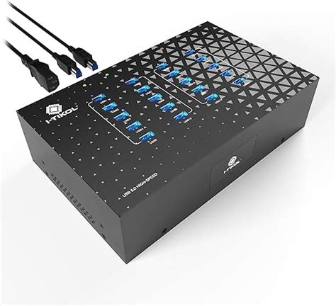 20 Port Usb 3 0 Hub 5gbps Sync And High Speed Data Transfer Usb Hub With Power