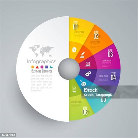Infografis Desain Vektor Dan Ikon Bisnis Dengan 6 Opsi Ilustrasi Stok