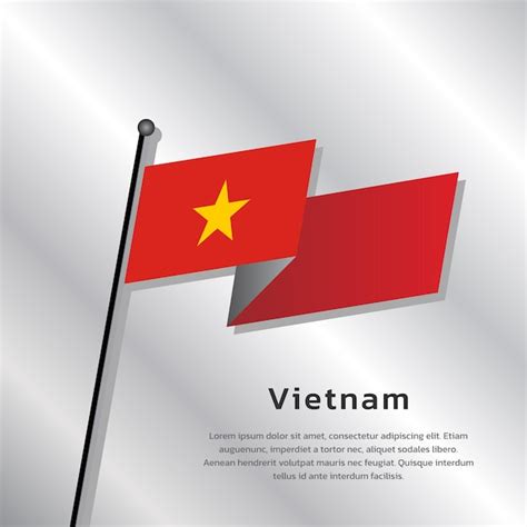 Ilustração Do Modelo De Bandeira Do Vietnã Vetor Premium