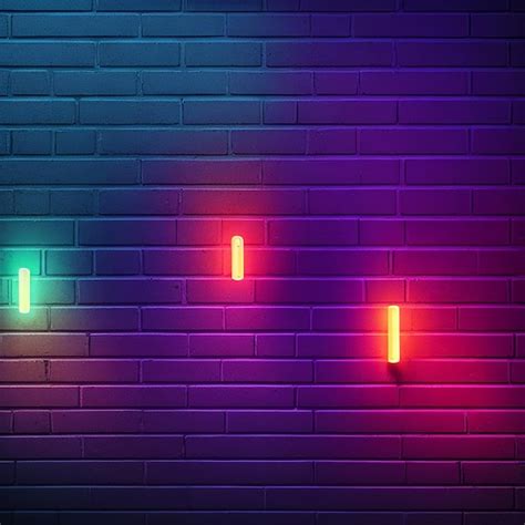 Premium Photo Brick Wall Background Neon Light Generated By Ai