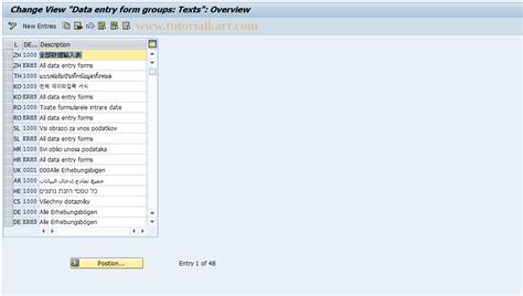Ocdb Sap Tcode Maintain De Form Group Texts