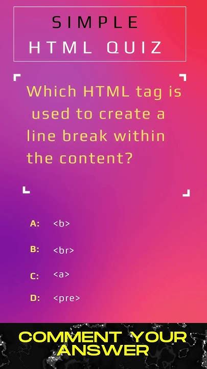 html mcqs challenge line break within the content html coding